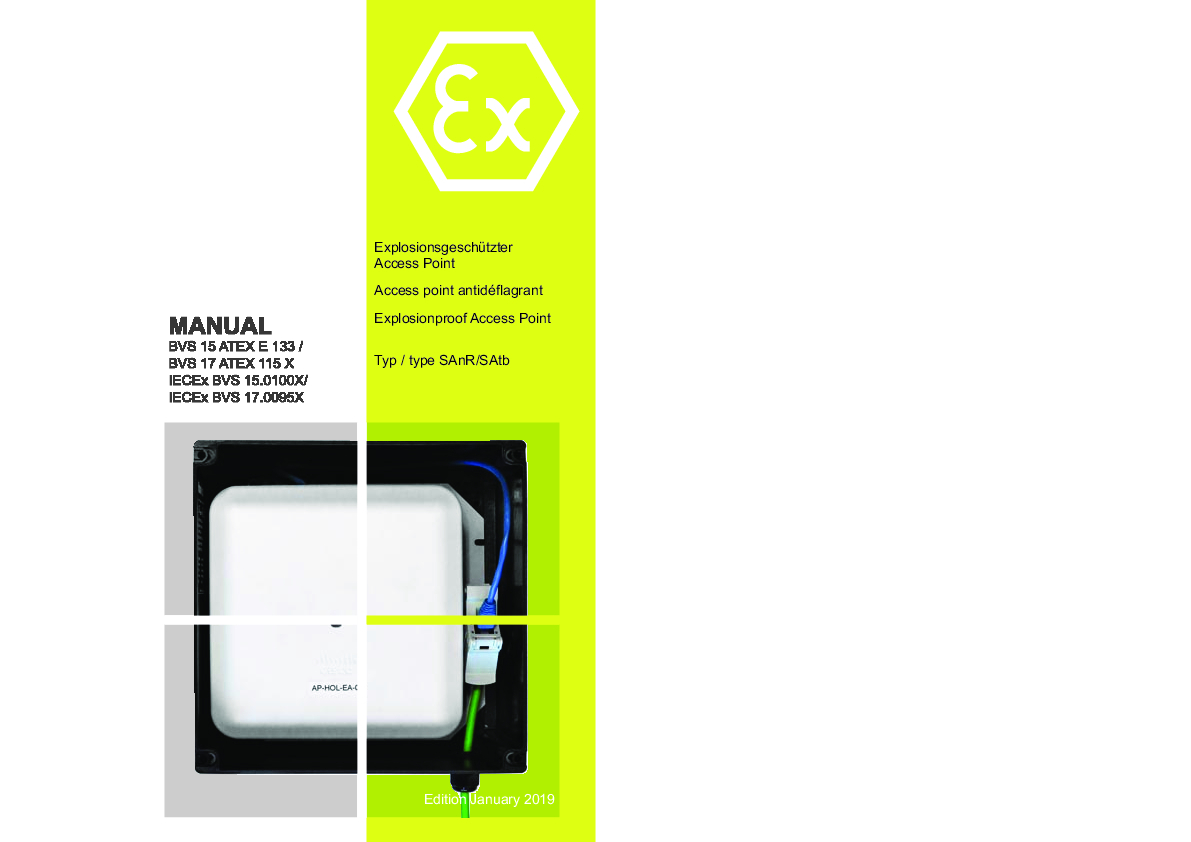 Manual BVS 15 ATEX E 133 / BVS 17 ATEX E 115 - Access Point SAnR/SAtb ...