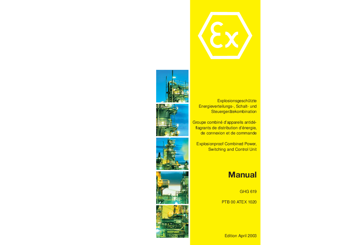 Manual PTB 00 ATEX 1020 - Schaltgerätekombination GHG 619 | thuba AG