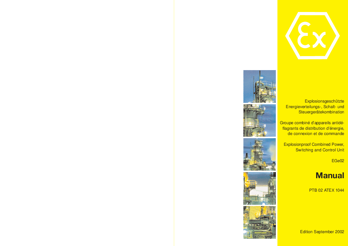 Manual PTB 02 ATEX 1044 - Switchgear Assemblies EGe02 | thuba Ltd.
